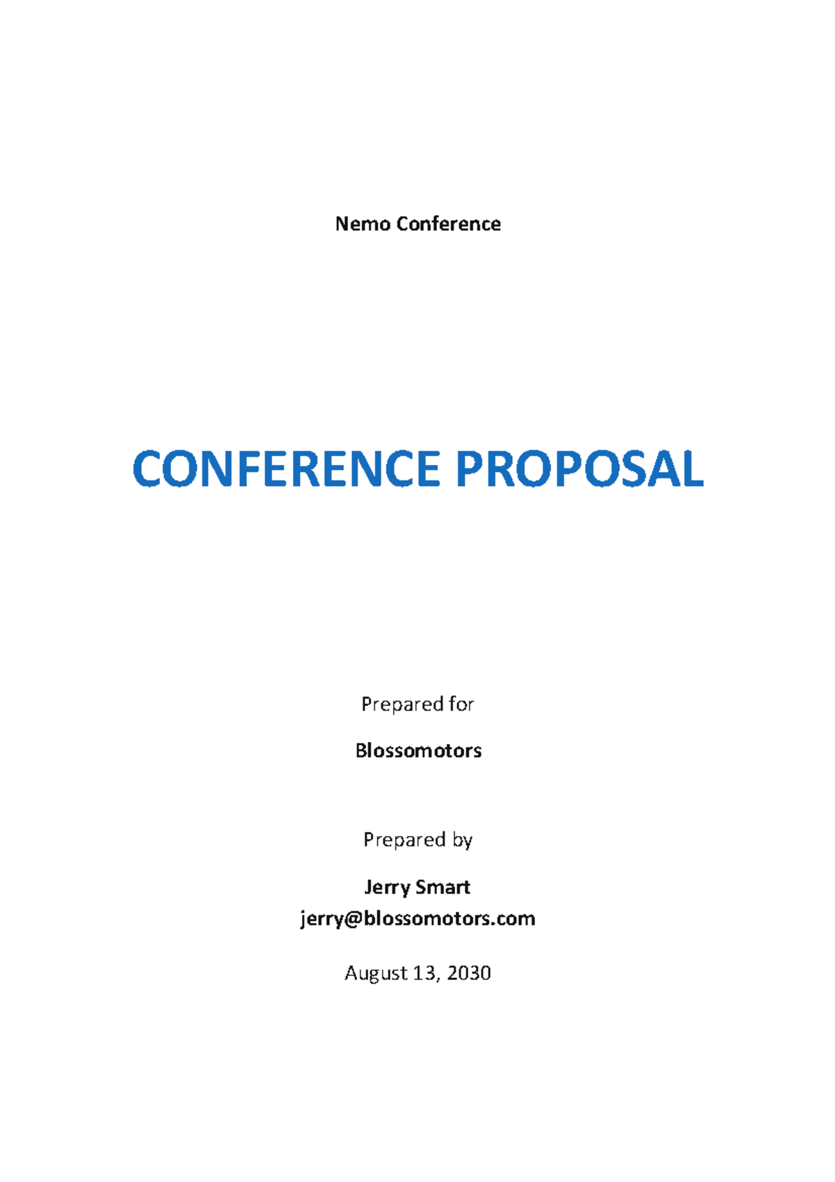 Conference proposal template - Nemo Conference CONFERENCE PROPOSAL ...