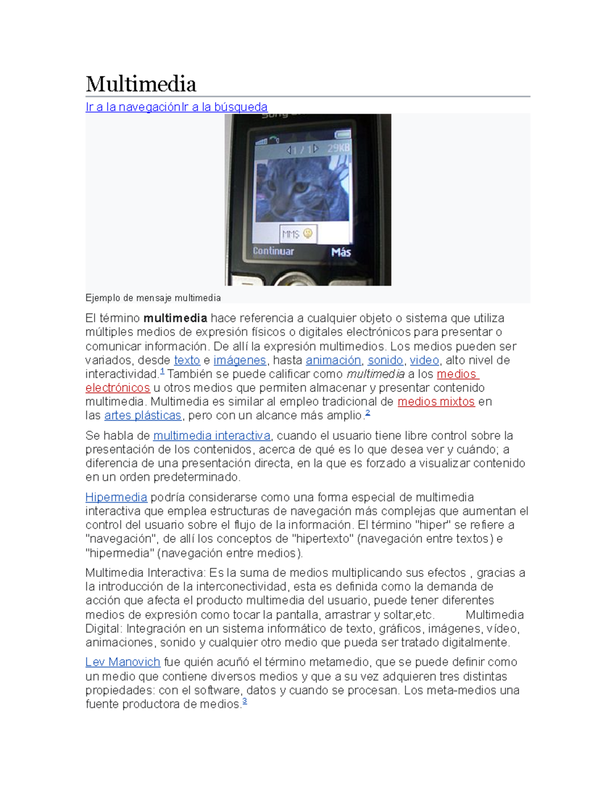 QUE ES LA Multimedia - HISTORIA - Multimedia Ir a la navegaciónIr a la búsqueda Ejemplo de ...