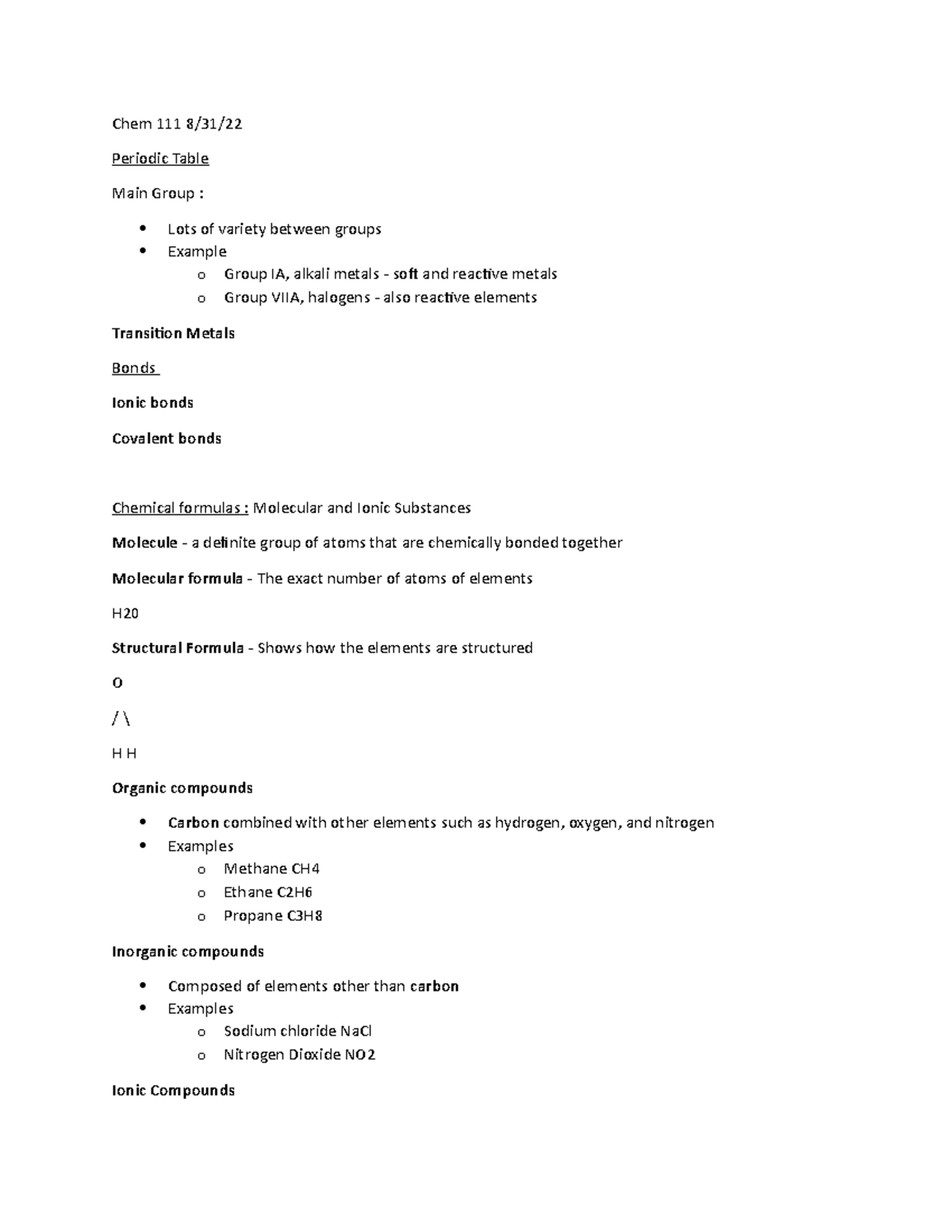 Document 2 - Chemistry Periodic Table Lecture Notes. SUNY Binghamton ...