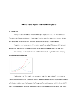 WMM1 TASK 1 Intro to Systems thinking - Western Governor’s University Introduction to Systems ...