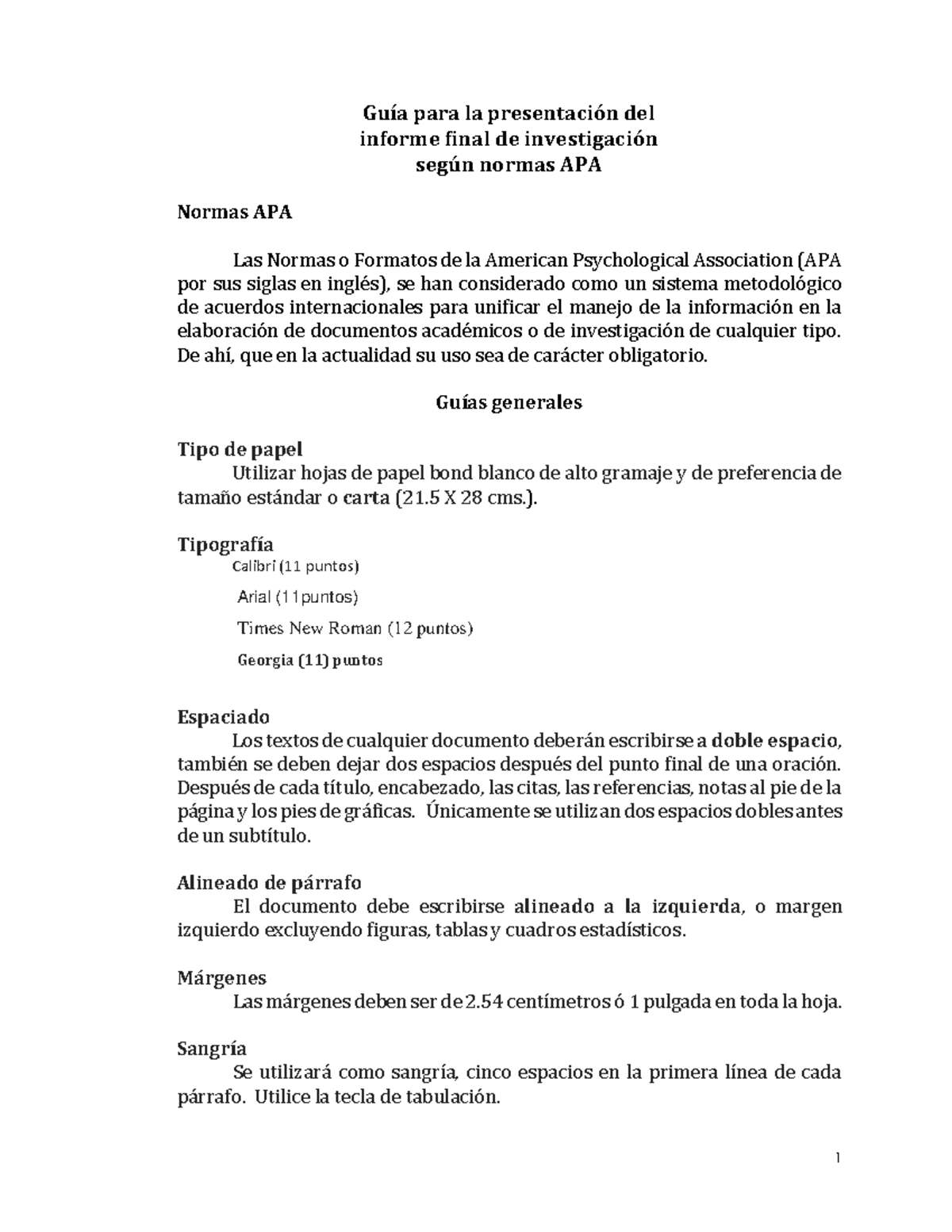 Guía para elaboración de una investigación segun Normas APA - Guía para ...