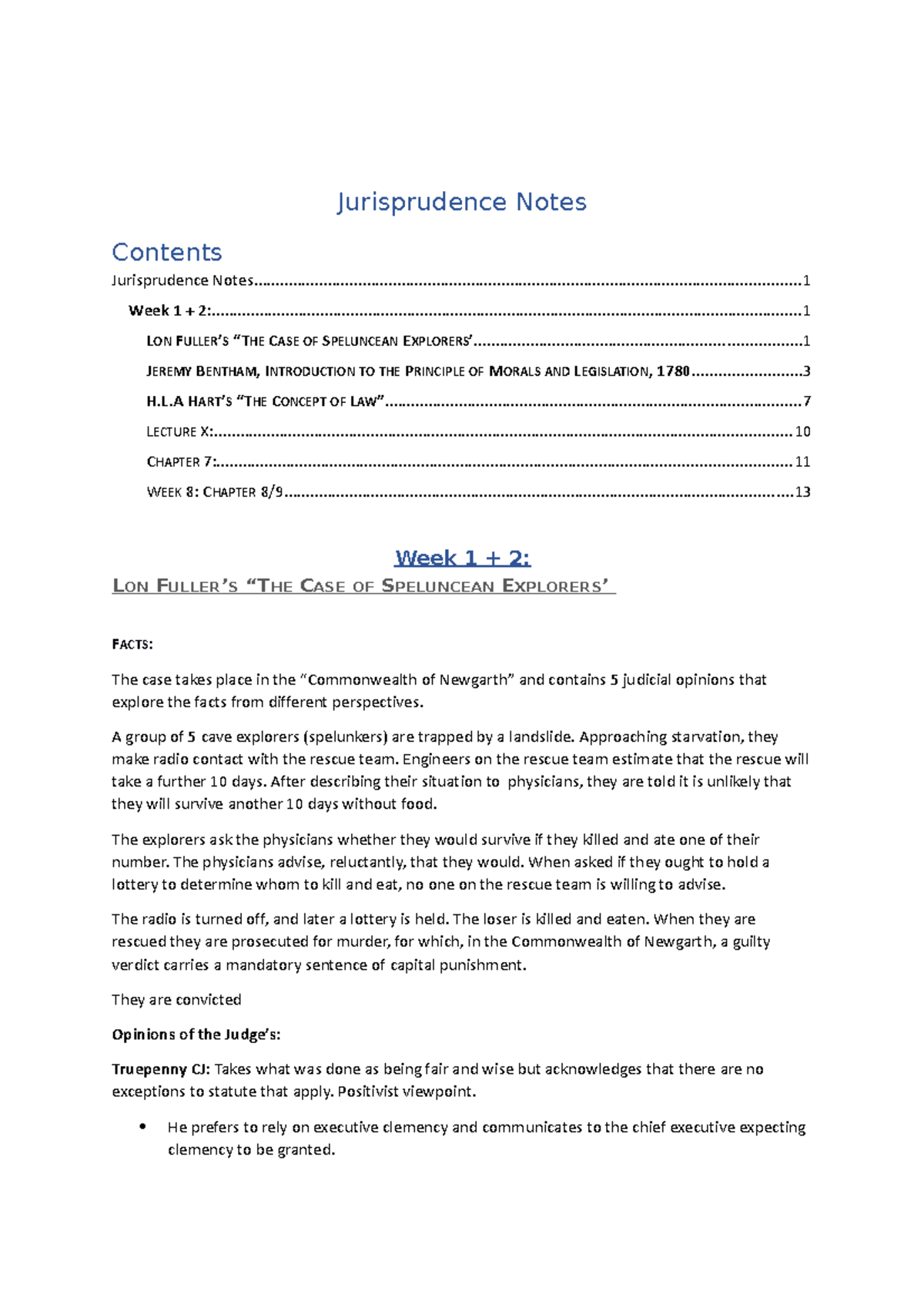 Jurisprudence Notes - Jurisprudence Notes Contents Jurisprudence - Studocu