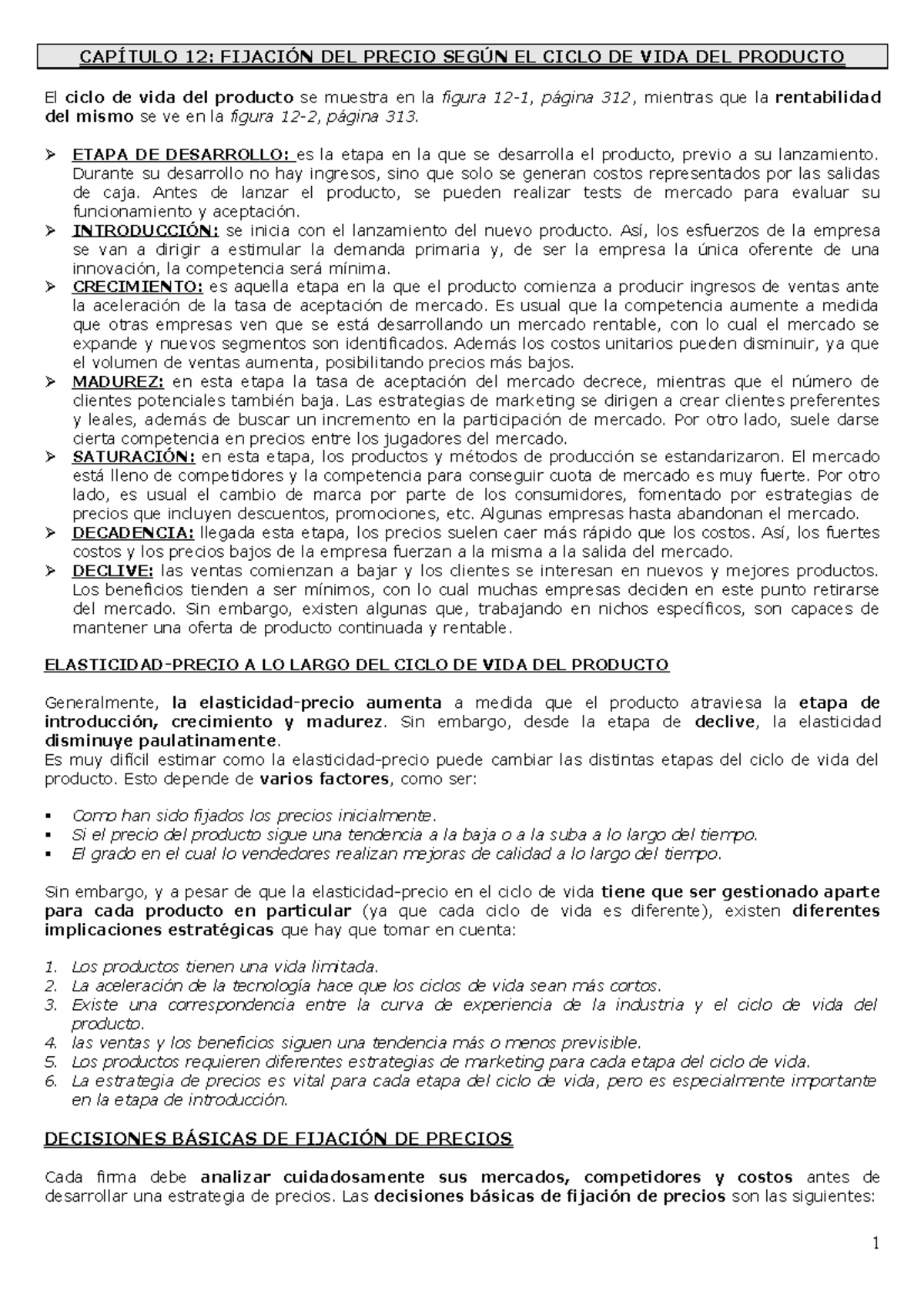 Gcia Precios - Resumen 2do parcial Monroe KENT - CAPÍTULO 12: FIJACIÓN ...