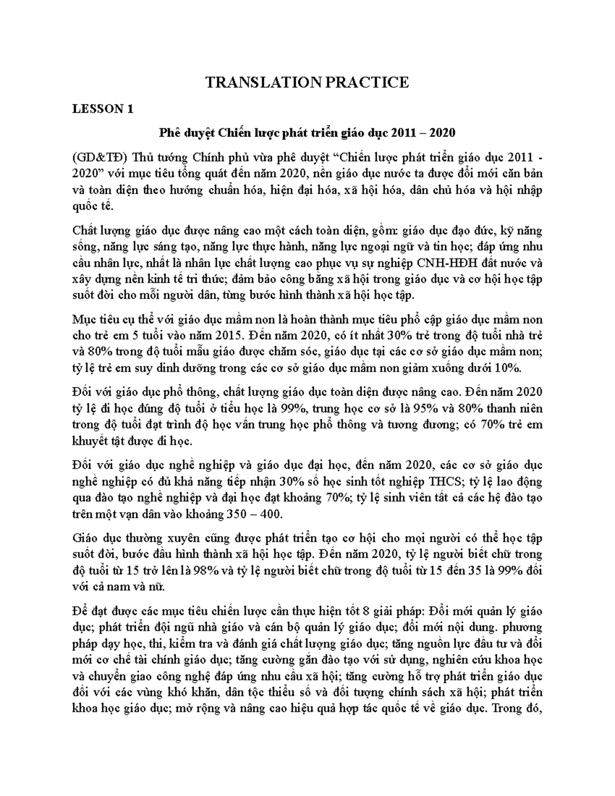 Translation practice 1 2 3 1 - TRANSLATION PRACTICE LESSON 1 Phê duyệt ...