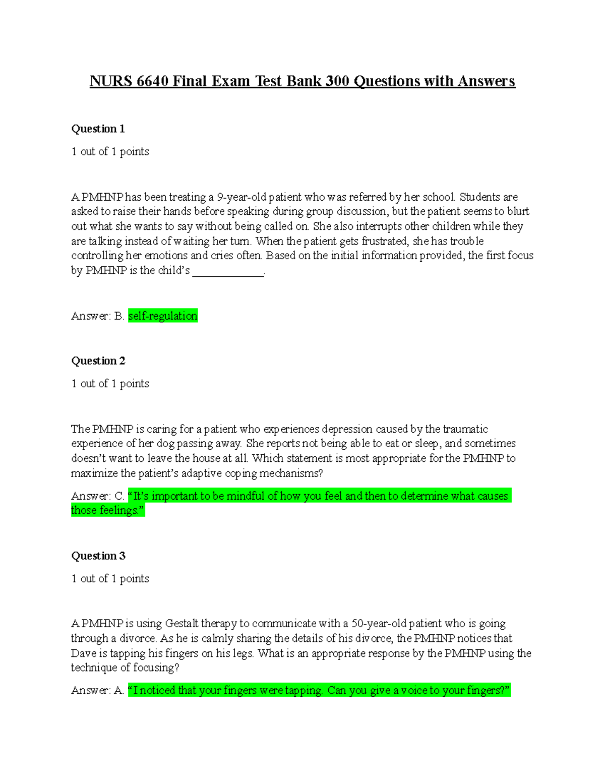 NURS 6640 Final Exam Test Bank 300 Questions with Answers - NURS 6640 ...