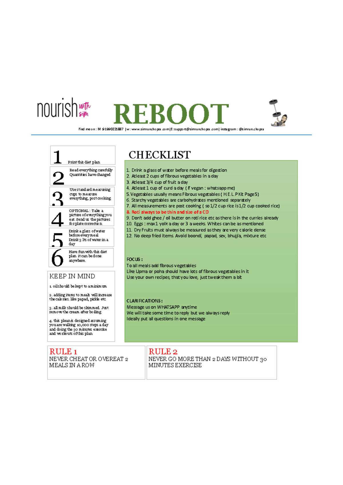 Reboot Main program diet 1 - REBOOT Find me on : M :91990221887 | w ...