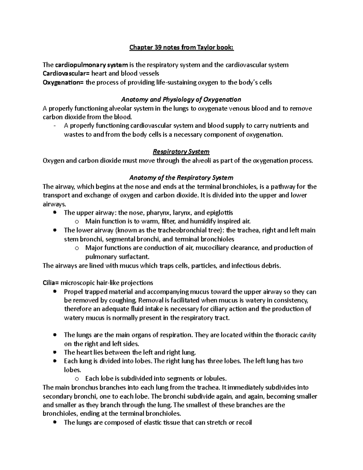 Chapter 39 notes - Chapter 39 notes from Taylor book: The ...