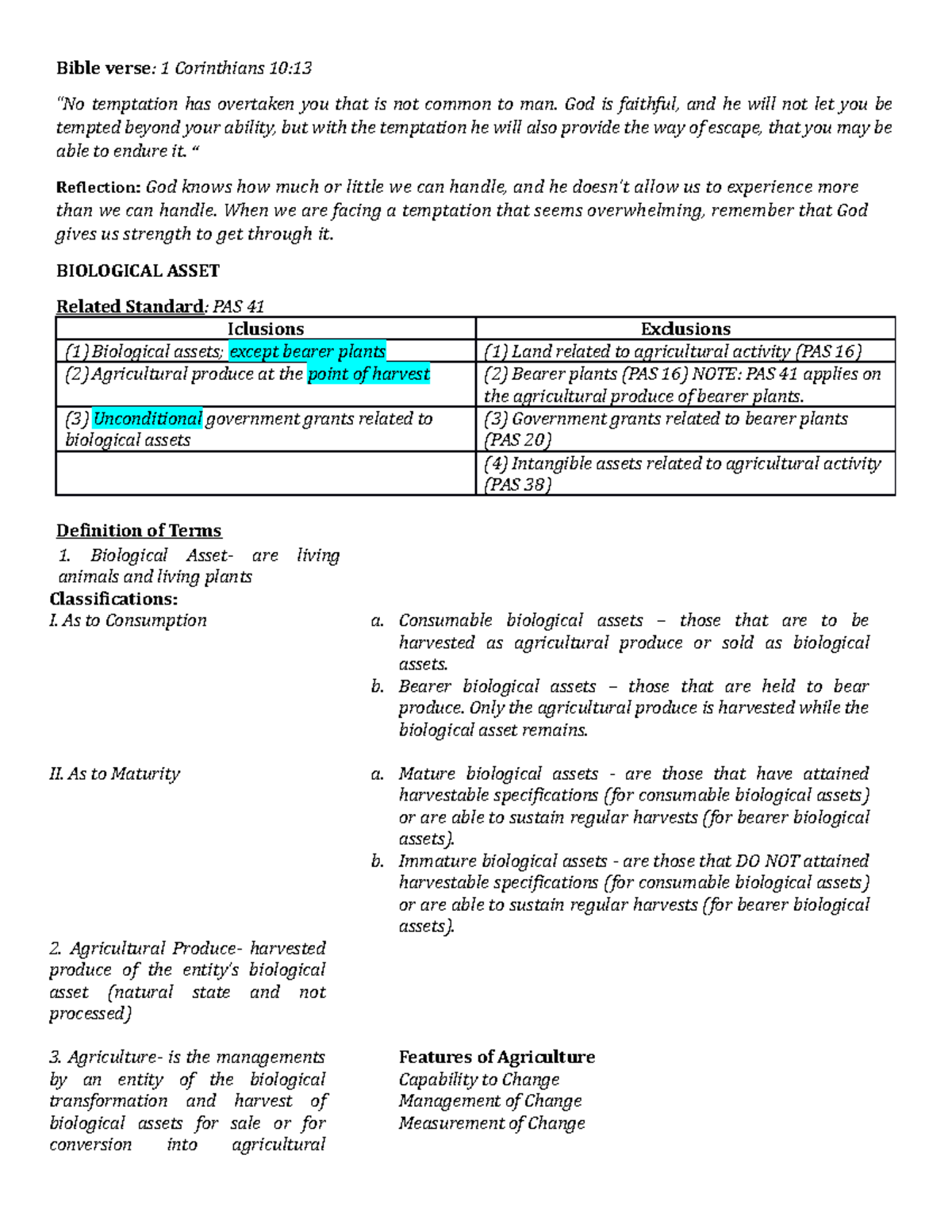 Biological Asset - This is a summarized lecture note that will help you ...