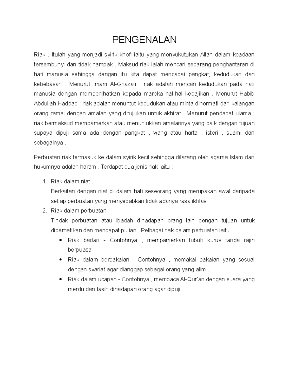 Assigment projek CTU - PENGENALAN Riak. Itulah yang menjadi syirik ...