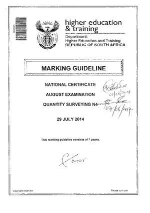 PSM 1 - August 2015 Exam - SACQSP Exam paper - THE SOUTH AFRICAN ...