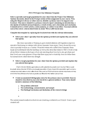 PSY 375 Project One Milestone Complete - PSY 375 Project One Milestone ...