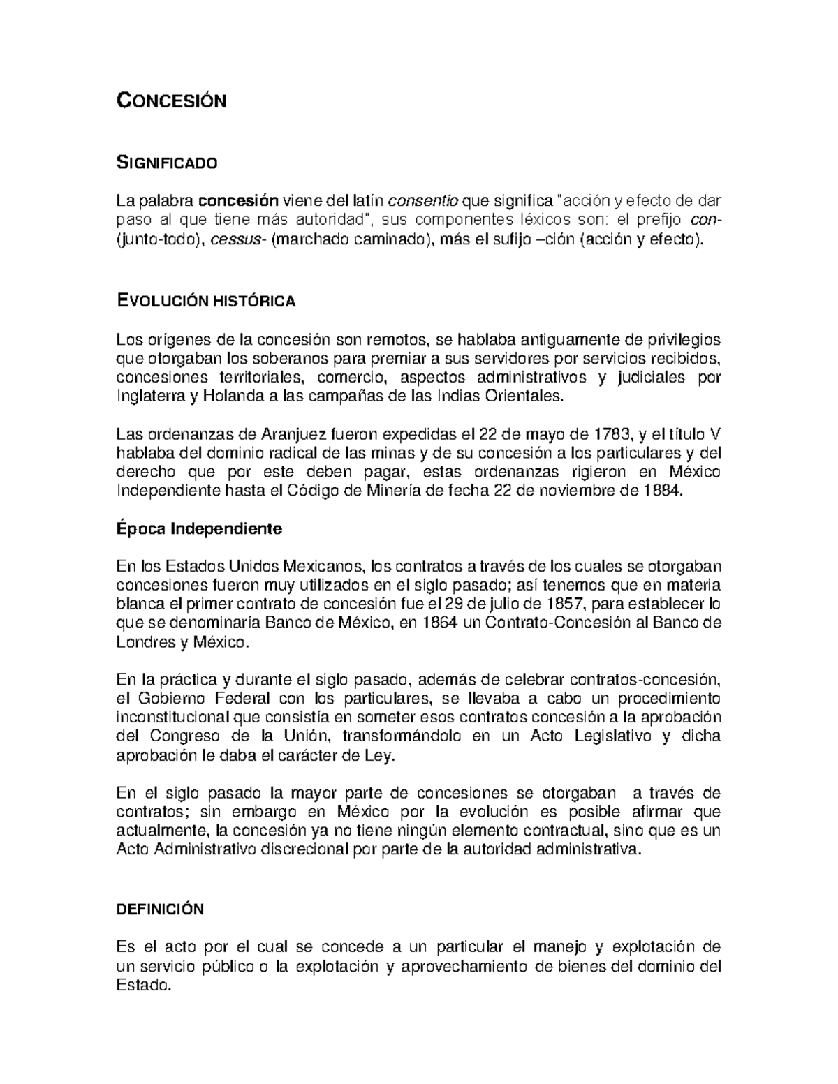 Concesión - Antecedentes y Generalidades de la Conseción - CONCESIÓN ...