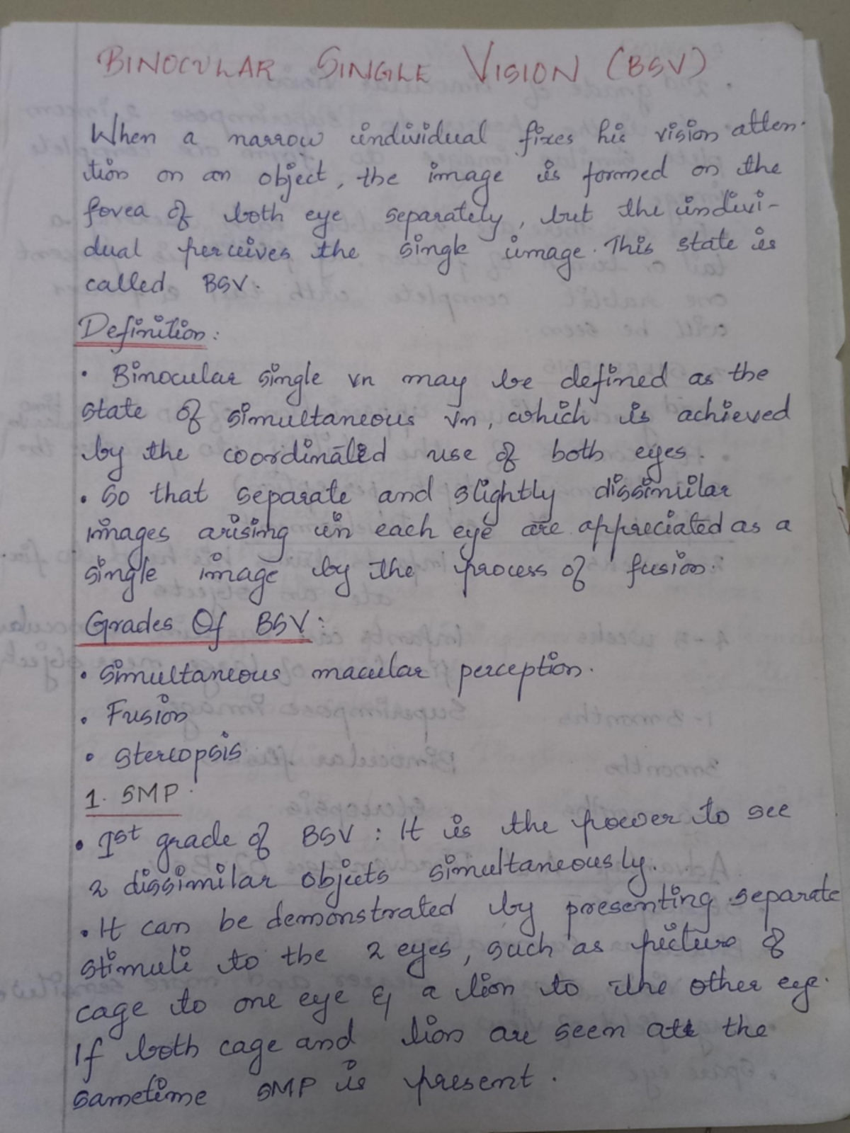 Grades of bsv - Useful - Bsc Optometry - Studocu