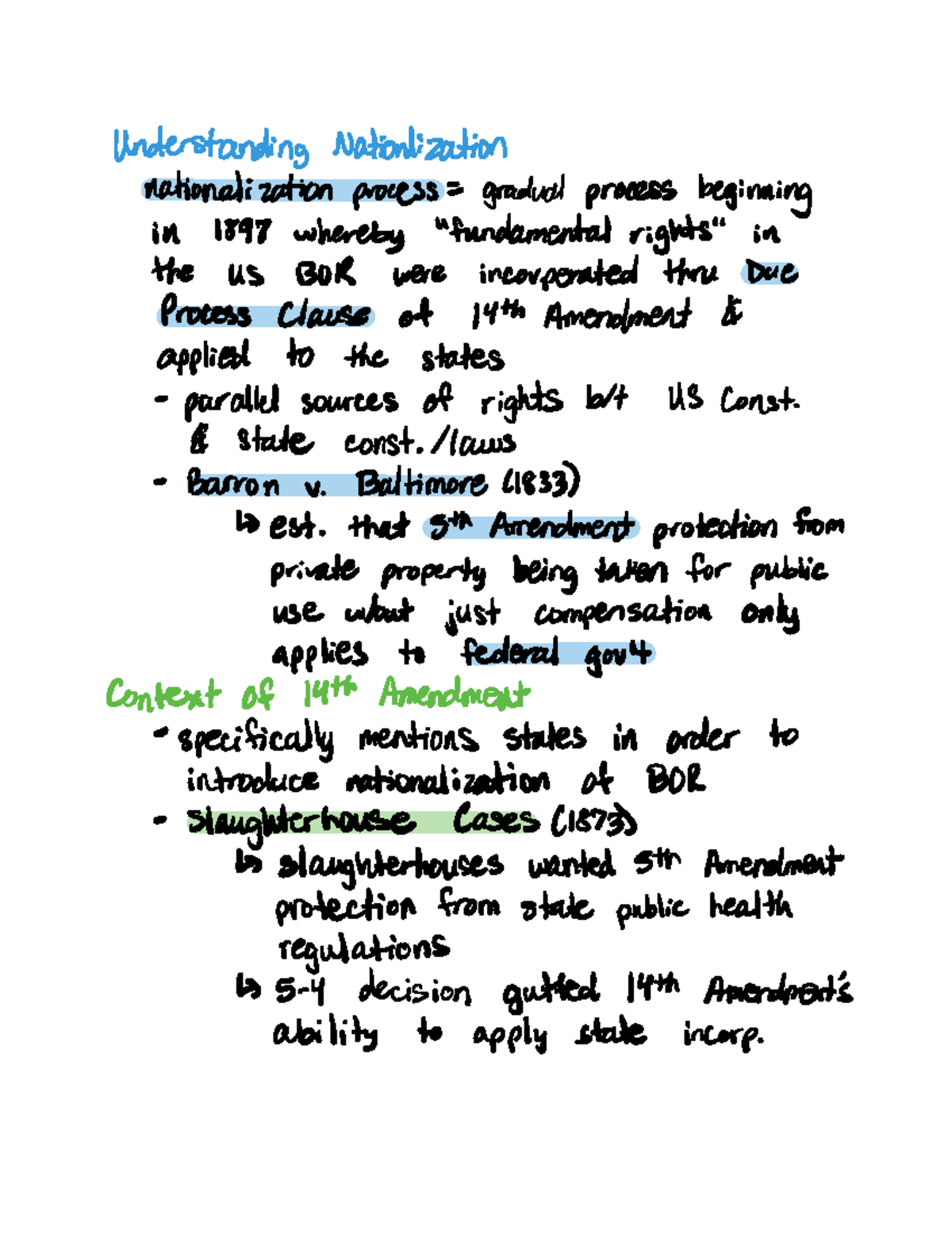 Nationalizing the Bill of Rights - Understanding Nationtization ...