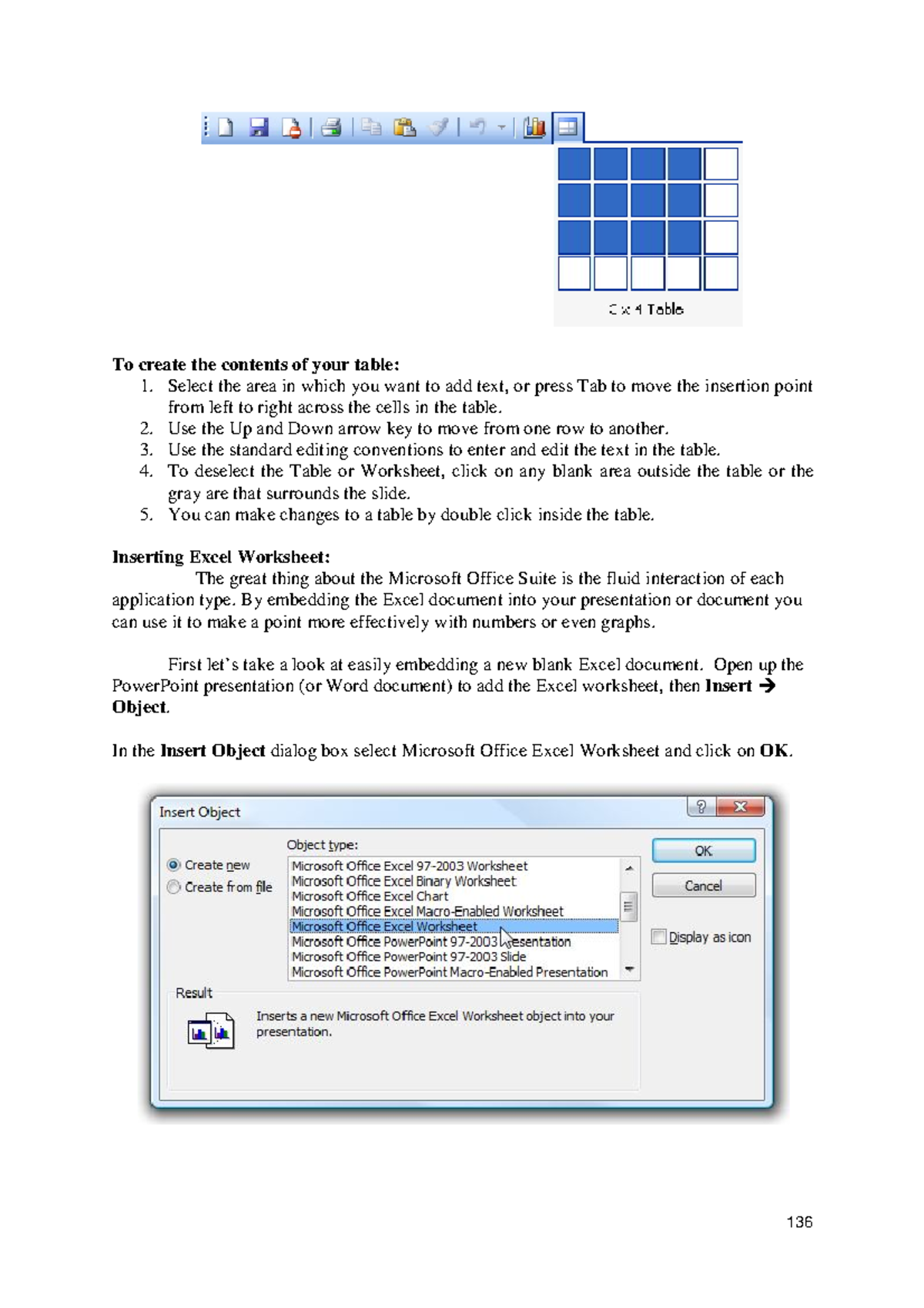 Basic Computer Course Part-24 - To create the contents of your table: 1 ...