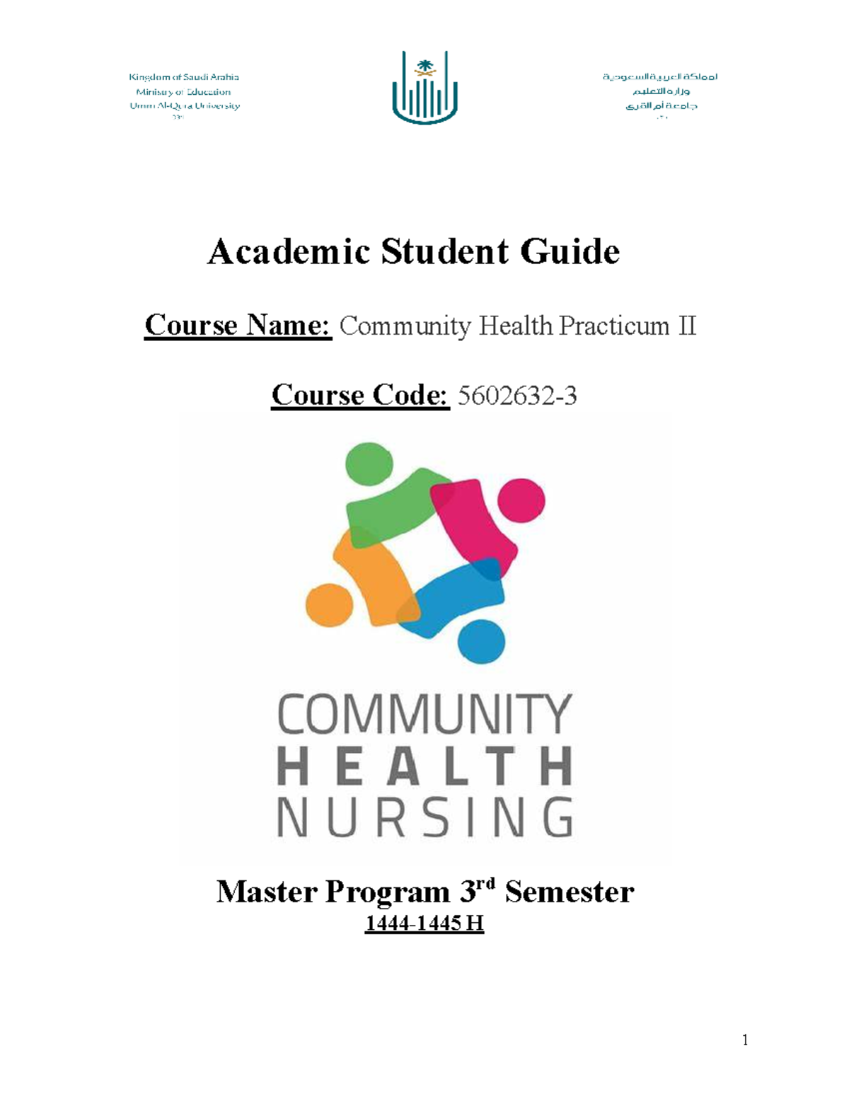 Academic Student Guide-community practicum II 1444 - Academic Student ...