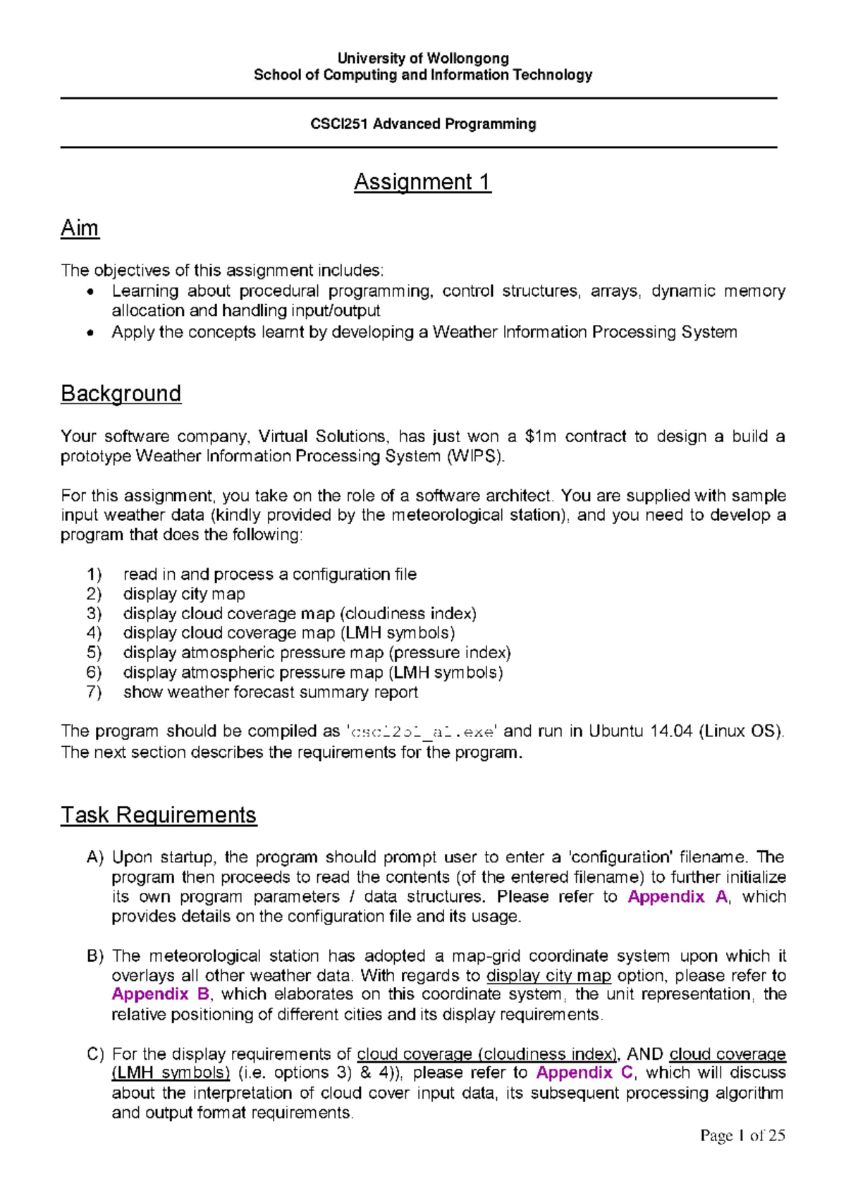 CSCI251 CPP Assignment 1 - CSCI251 - Studocu