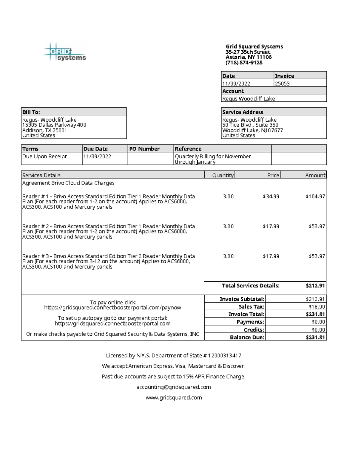 Brivo invoice 25053 - highly efficient - Grid Squared Systems 35-27 ...
