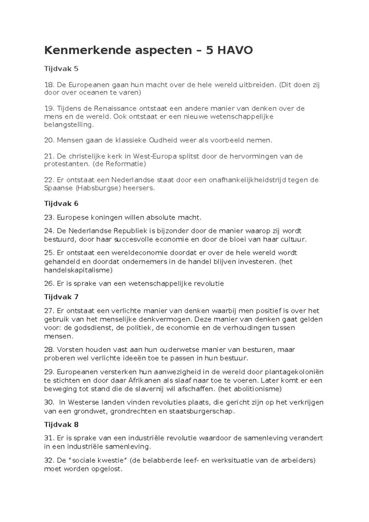 KA geschiedenis - kenmerkende aspecten herschreven - Kenmerkende ...