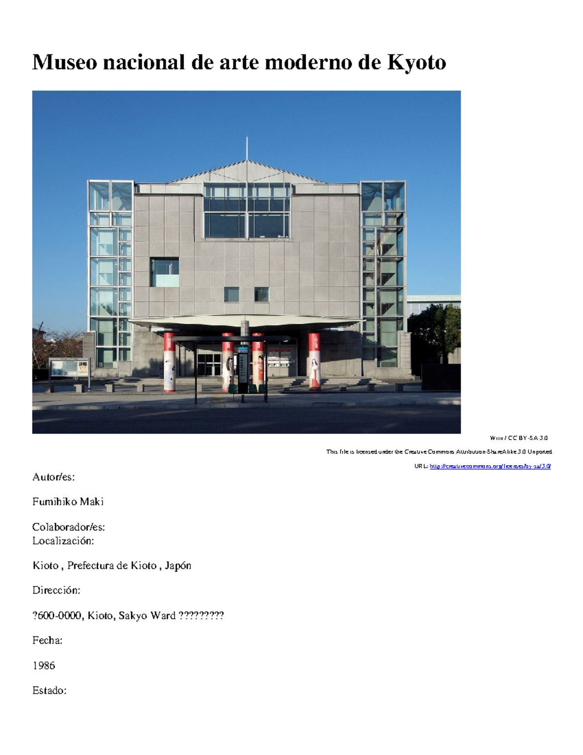 Museo nacional de arte moderno de Kyoto - Historia de la arquitectura ...