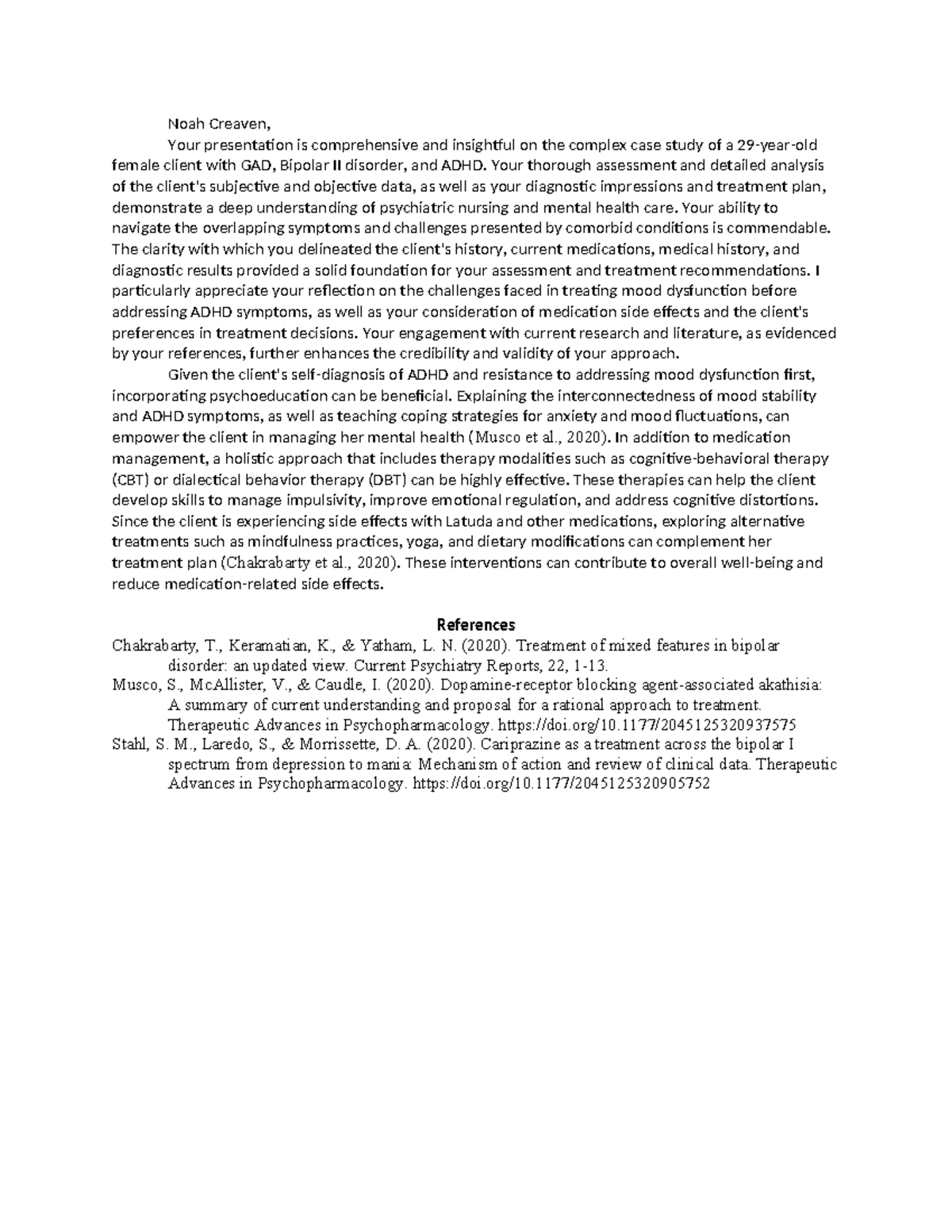 Response to Noah Creaven 1 page - Noah Creaven, Your presentation is ...