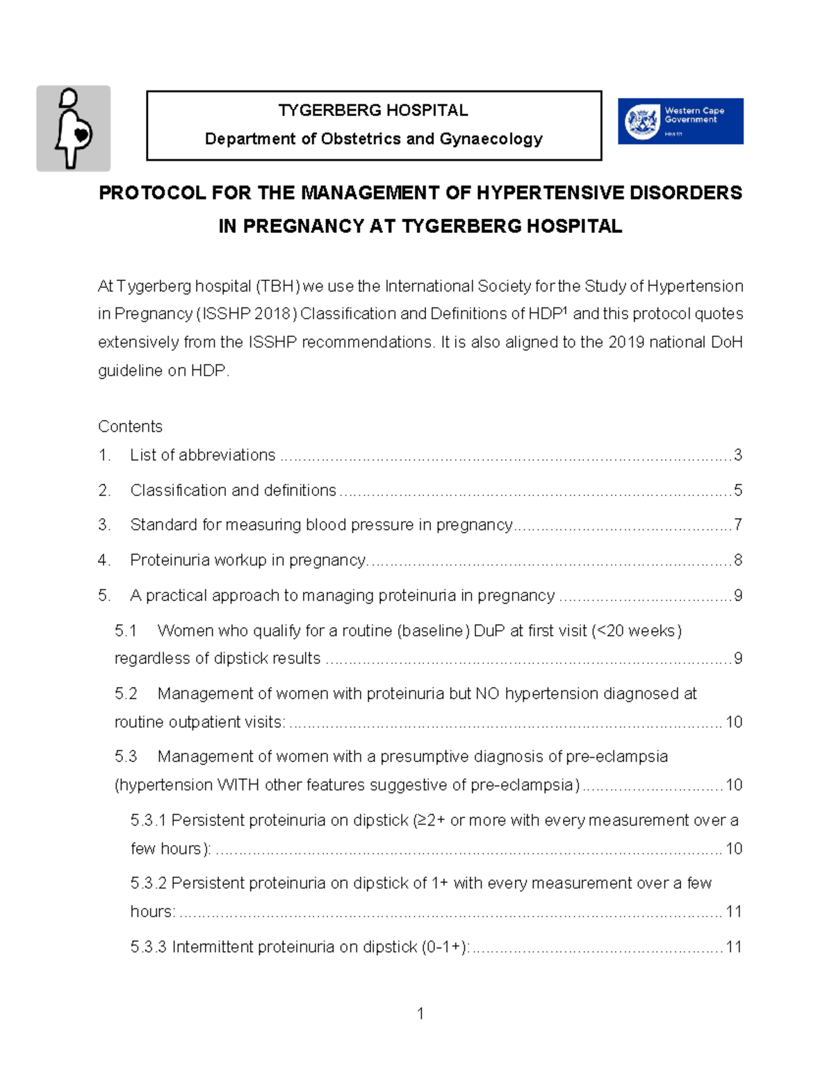 TBH 2019 Hypertension in pregnancy - PROTOCOL FOR THE MANAGEMENT OF ...
