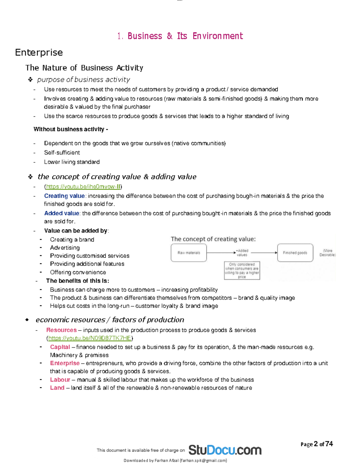 Bsiness and its environment - Page 2 of 74 1. Business & Its ...