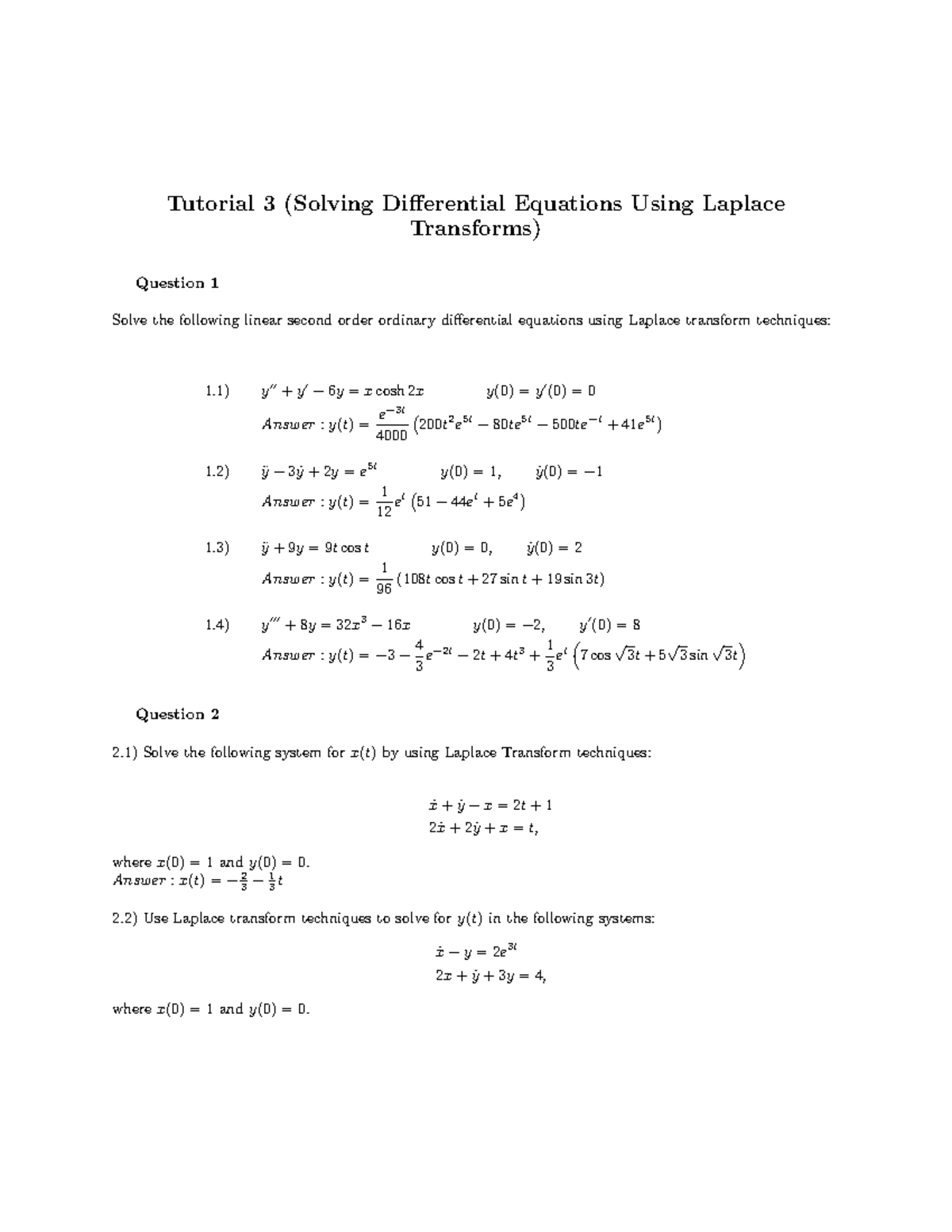 Tutorial 3 dd1929d9e0618d556784 af7ca1747d9f - Tutorial 3 (Solving ...