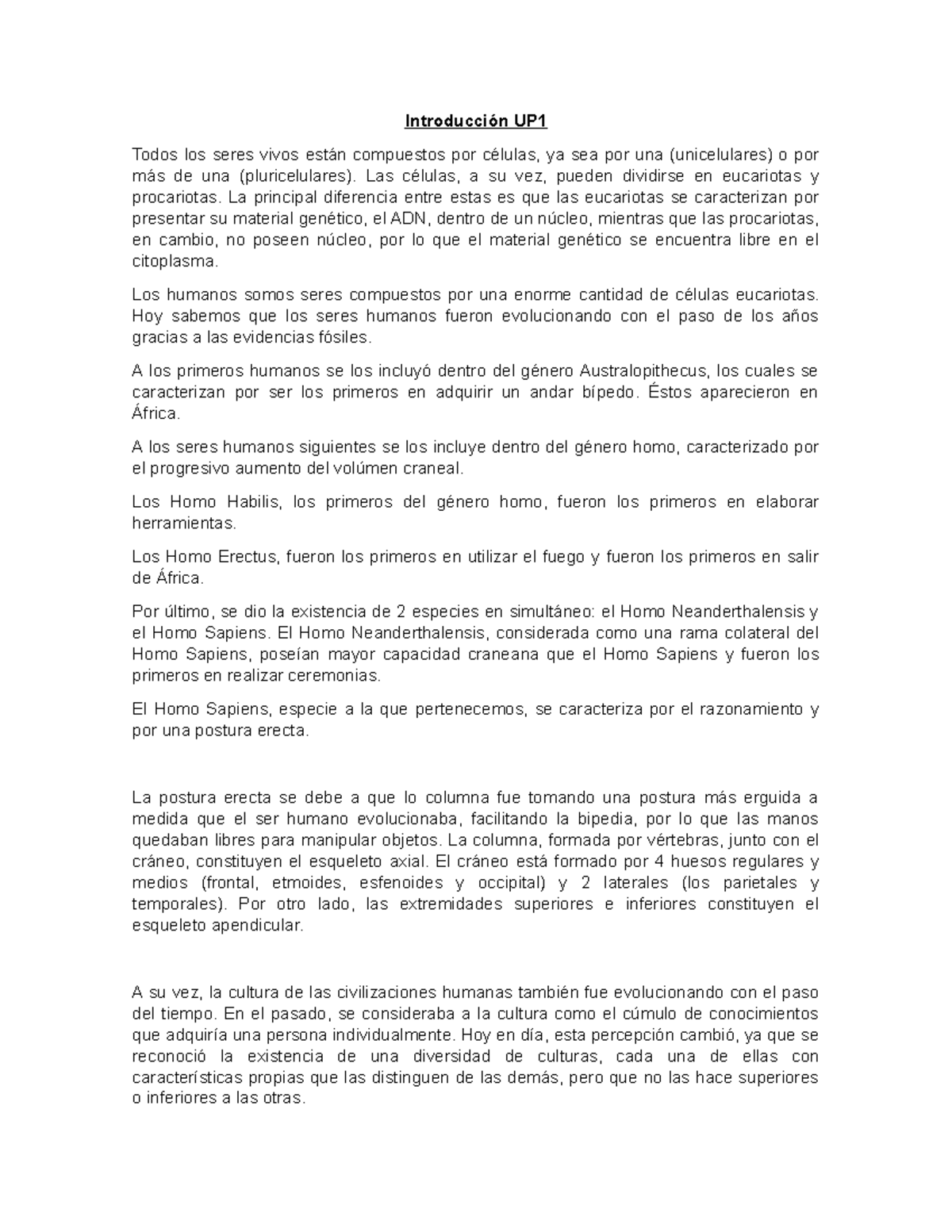 Introducciones up 1 a 9 - resumen - Introducción UP Todos los seres ...