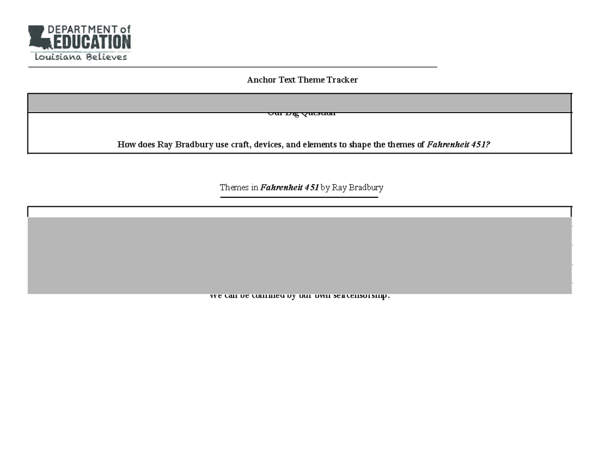 Theme%20tracker%20451 - Anchor Text Theme Tracker Our Big Question How ...