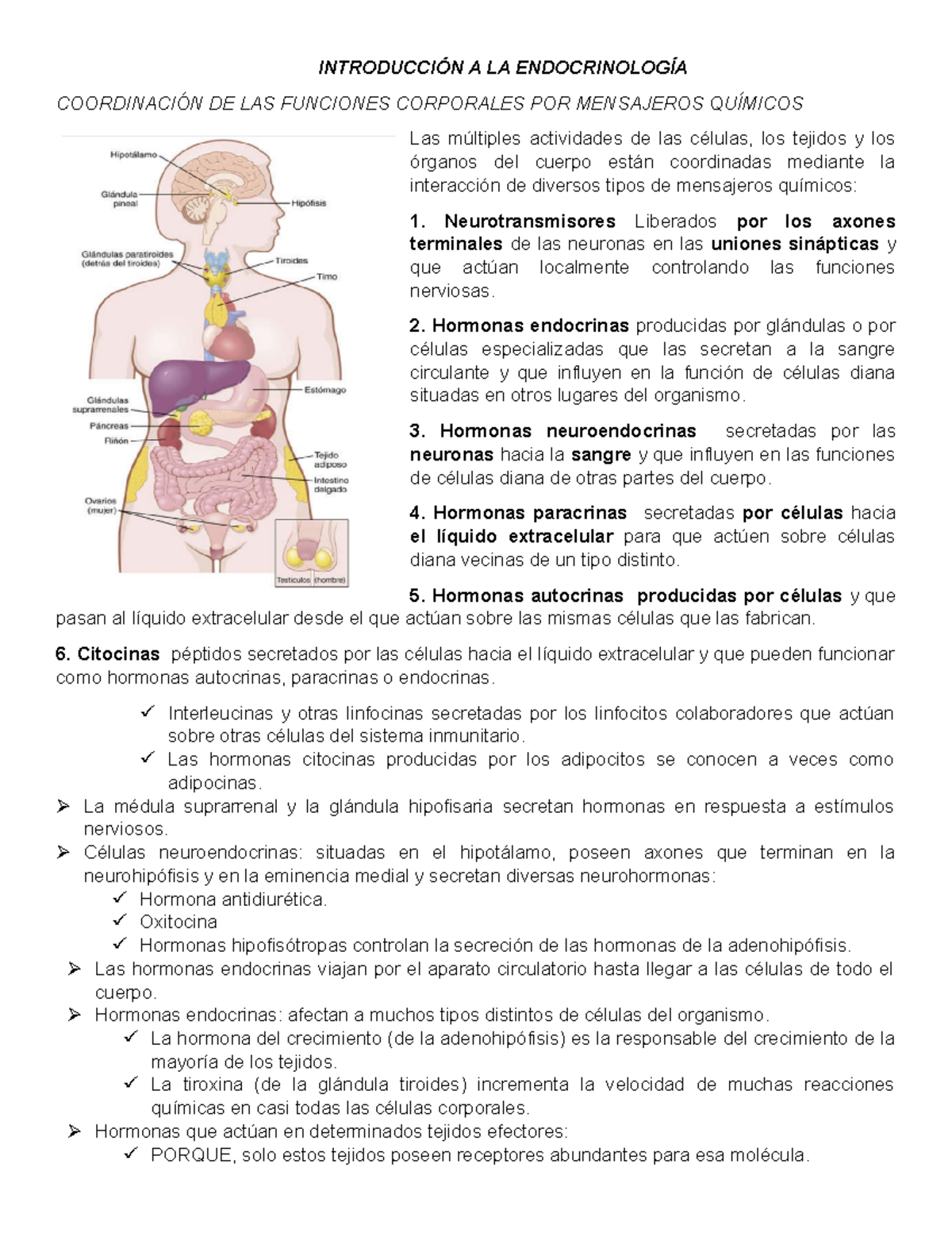 Introducción A LA Endocrinología CAP 75 Guyton - INTRODUCCIÓN A LA ENDOCRINOLOGÍA COORDINACIÓN ...
