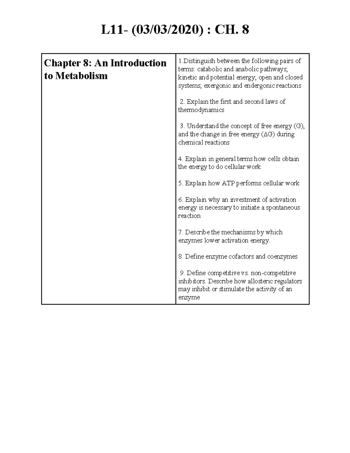 L11-12- CH 8 - Lecture notes 11-12 - L11- (03/03/2020) : CH. 8 Chapter ...