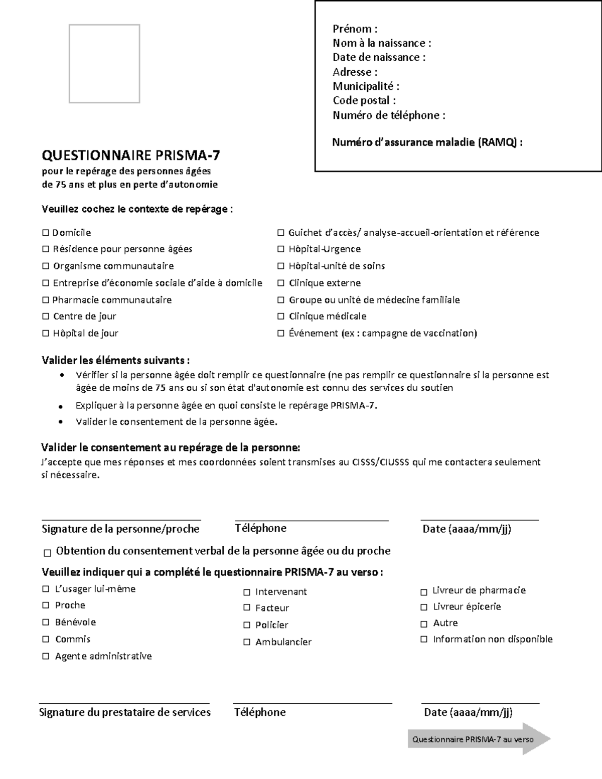Questionnaire FR-editable- Prisma-7 - QUESTIONNAIRE PRISMA‐ pour le ...
