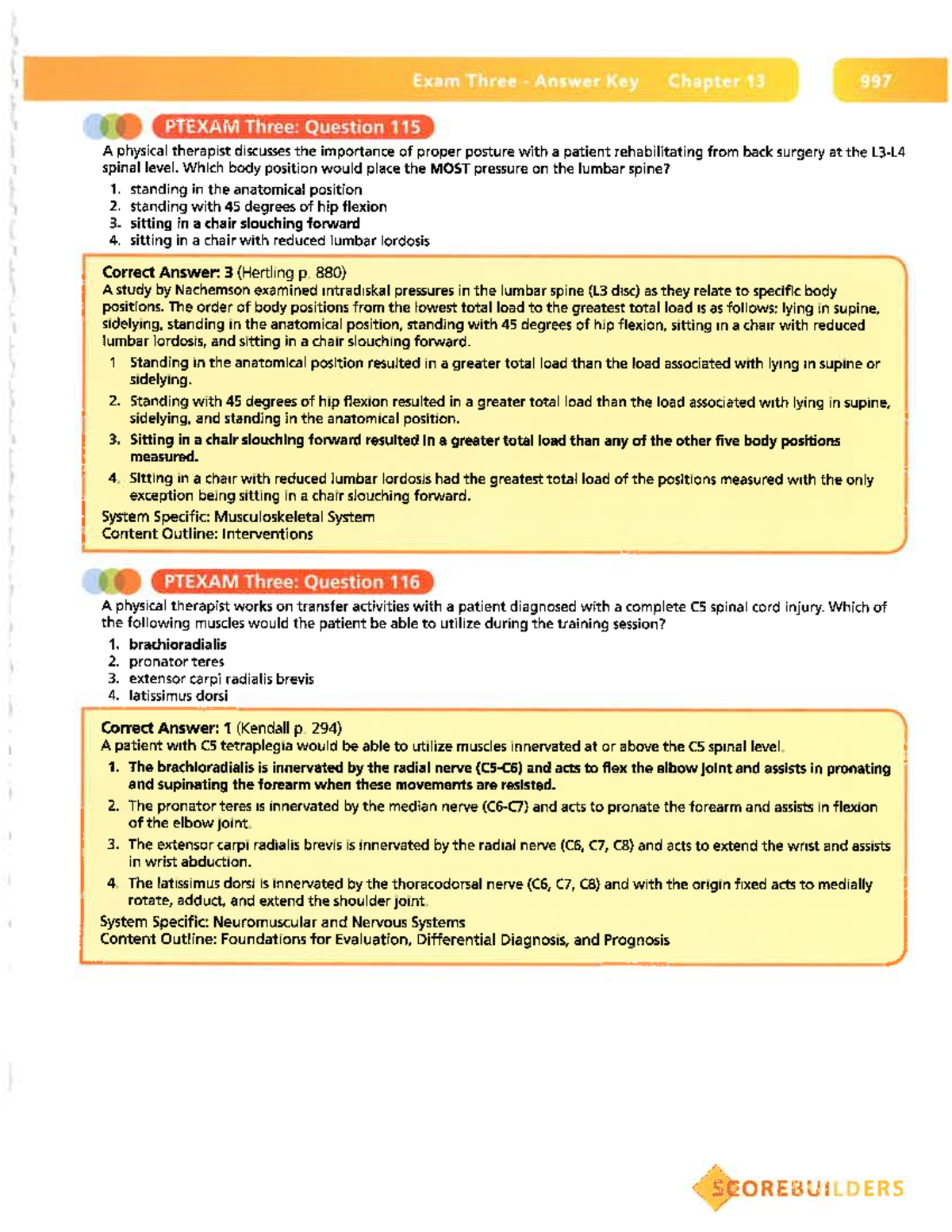 Scorebuilders PT Exam 2015 Study Guide 1001-end - REHB 1027 - Studocu