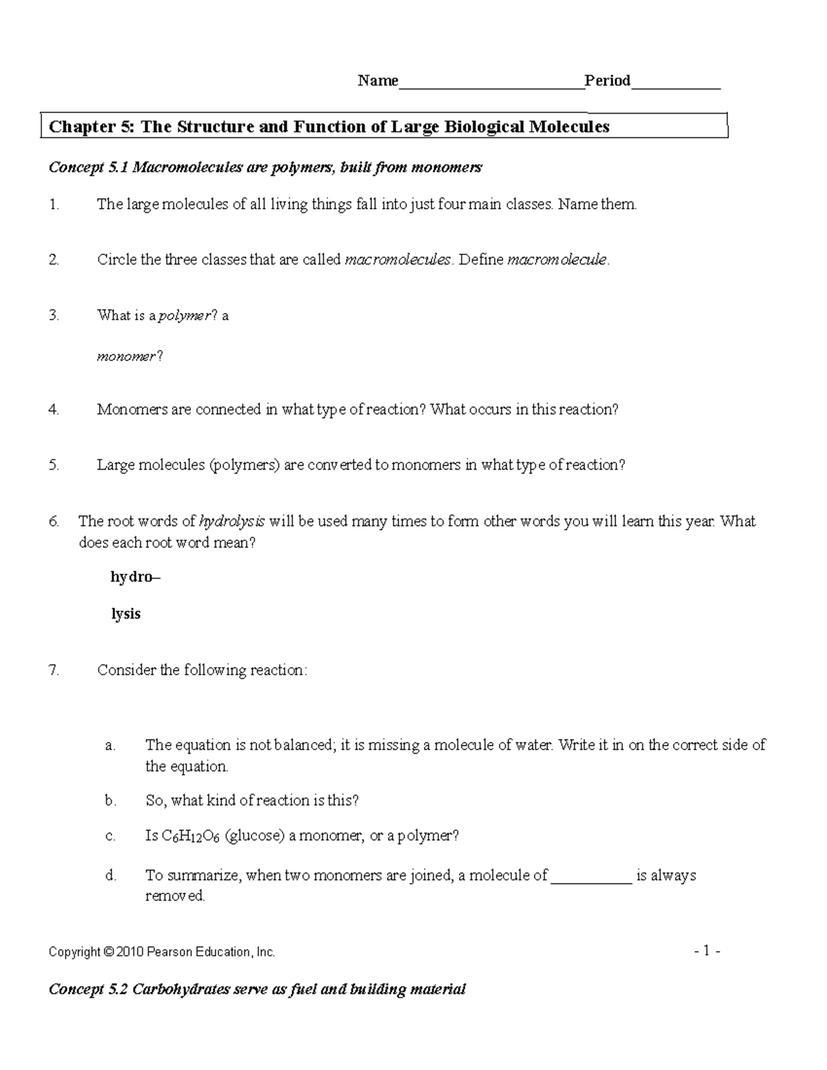 Bio AP Ch 5 Readinig guide - Name_______________________Period ...