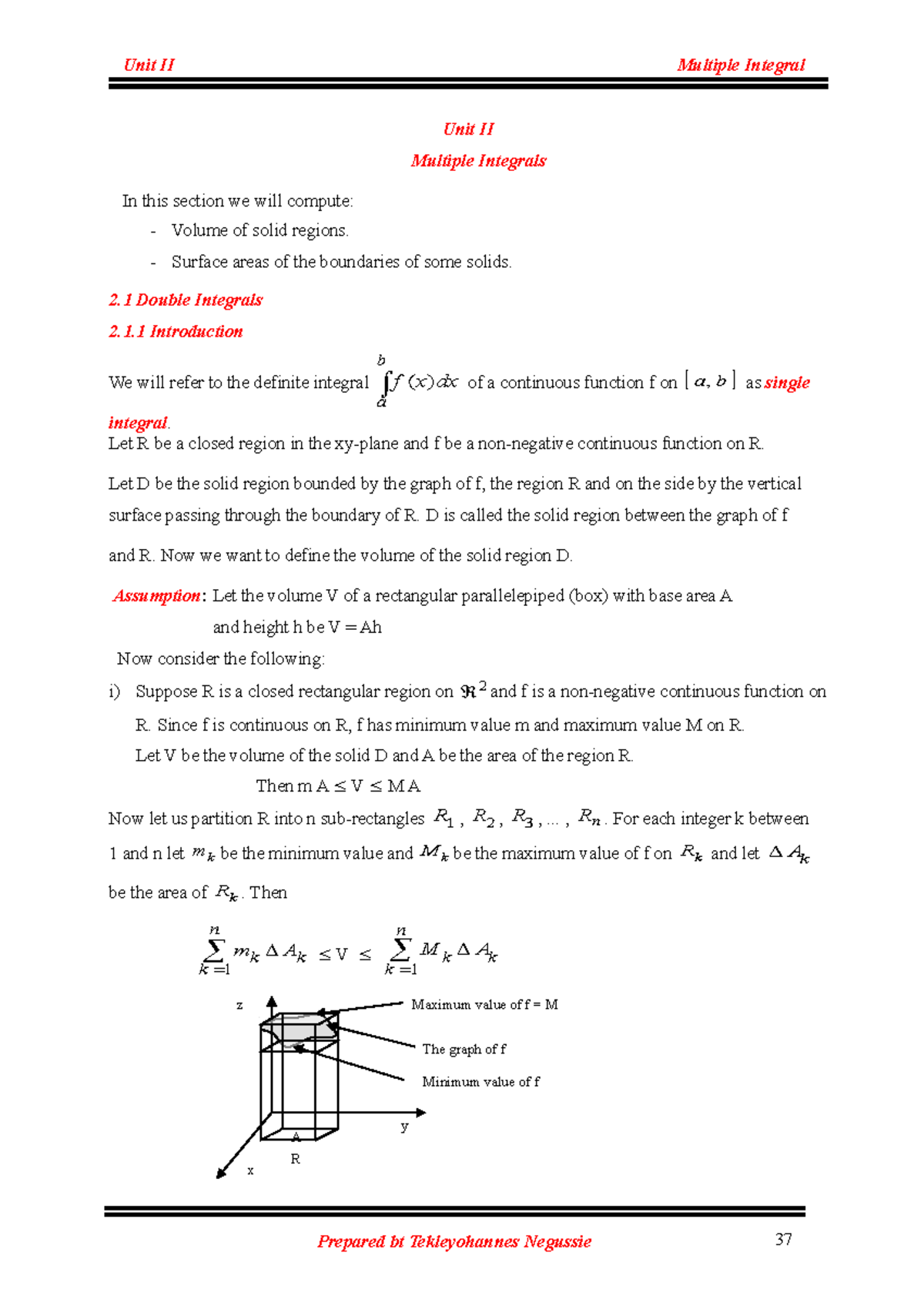 Unit ii multiple integral - Unit II Multiple Integrals In this section ...