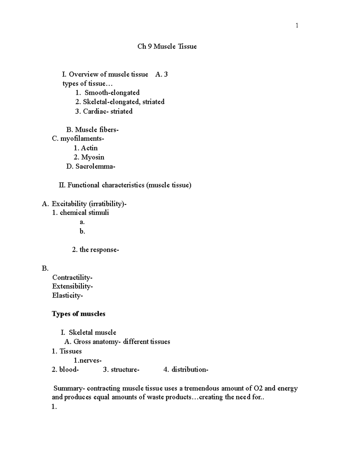 Chapter 9 Muscle Tissue Ch 9 Muscle Tissue I Overview Of Muscle chapter-9-muscle-tissue-ch-9-muscle-tissue-i-overview-of-muscle