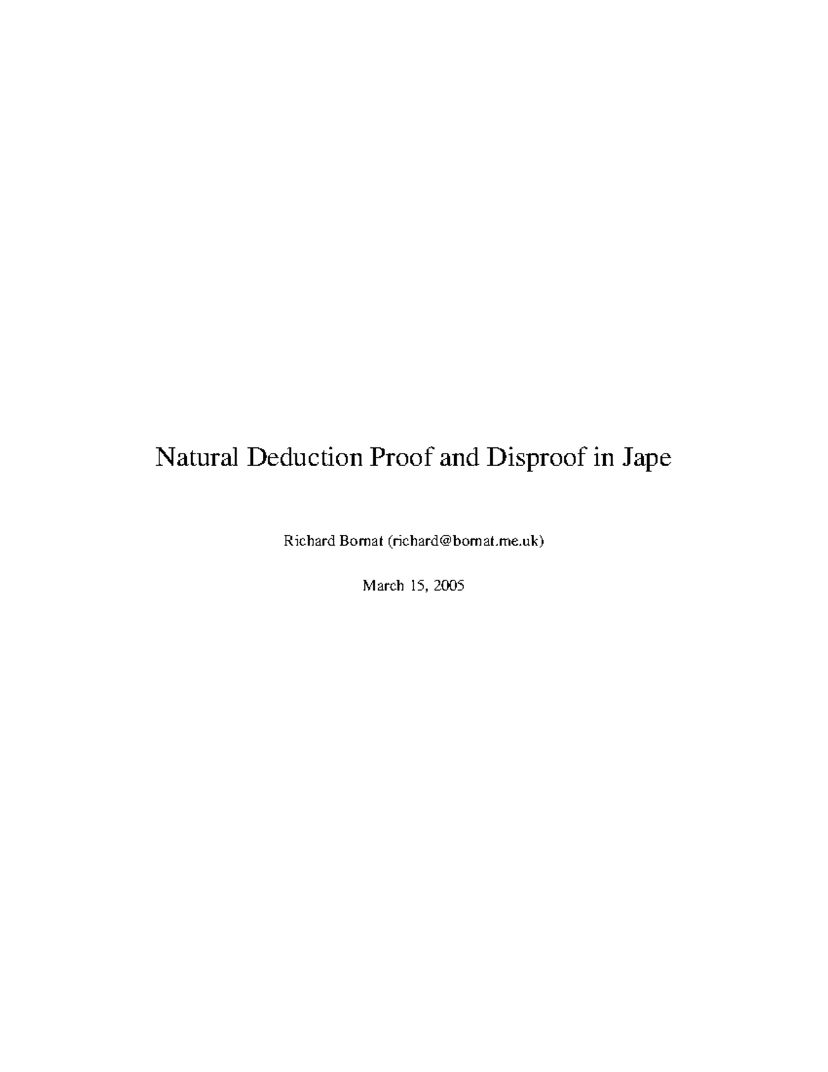 Natural deduction manual - Natural Deduction Proof and Disproof in Jape ...