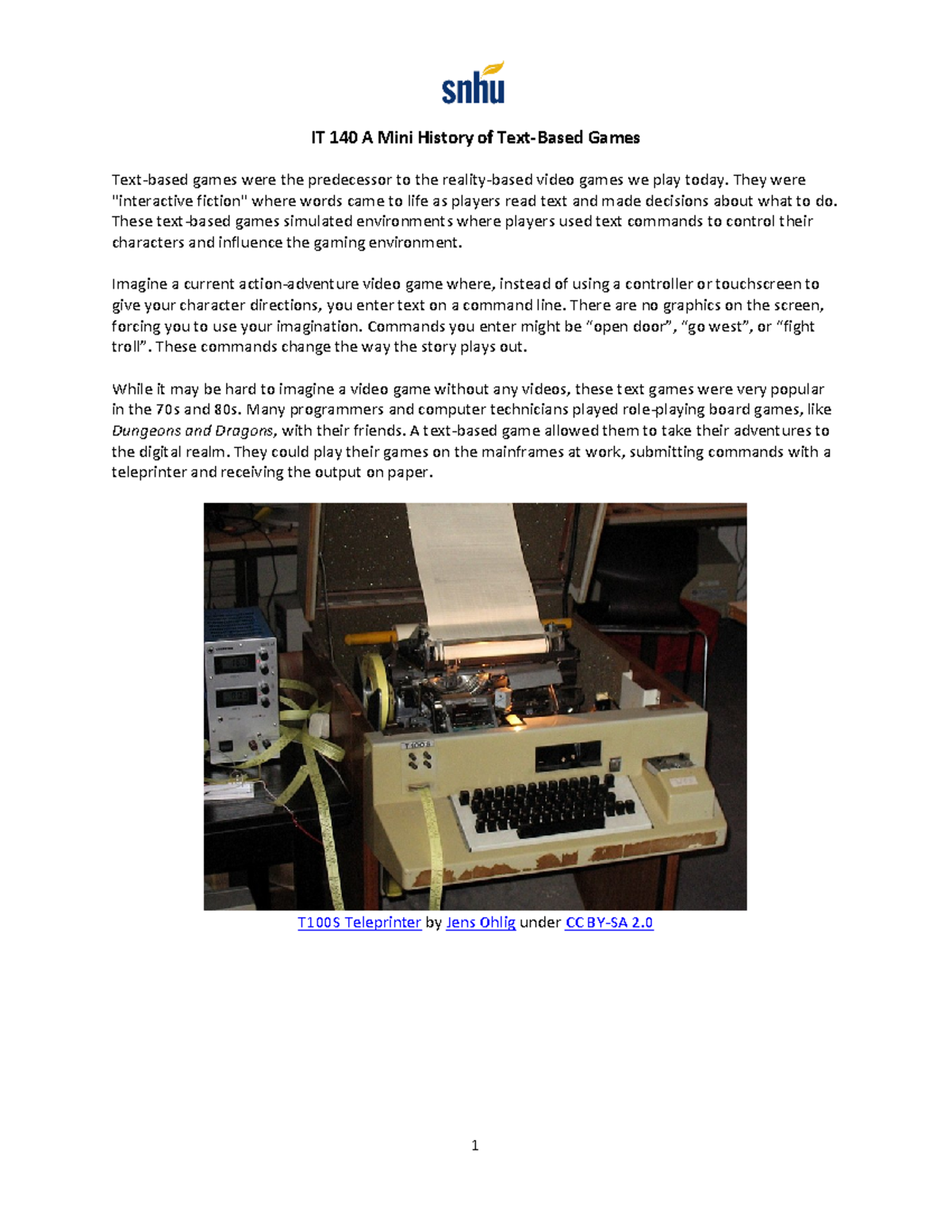 IT 140 A Mini History of Text-Based Games - 1 IT 140 A Mini History of ...