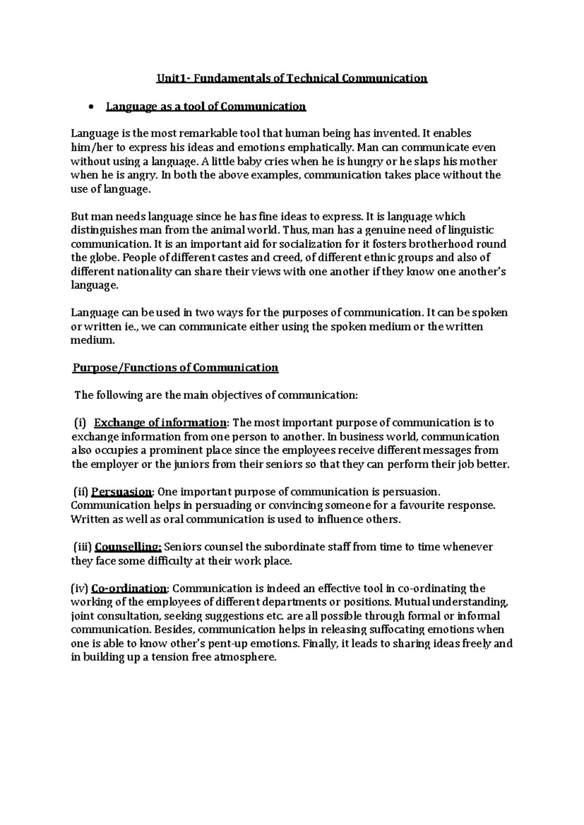 Unit 1 Notes Contd - technical education - Unit1- Fundamentals of ...