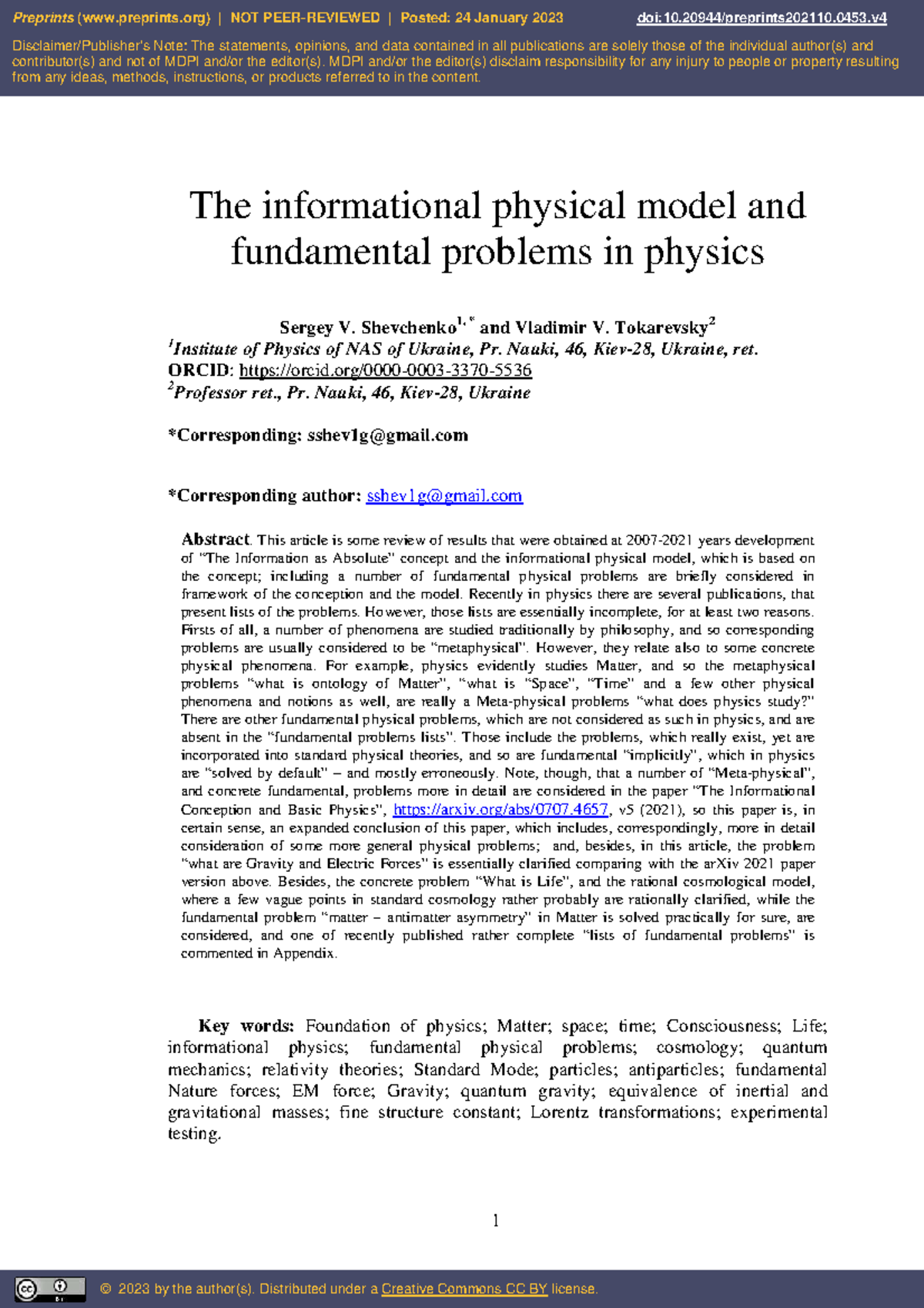 The informational physical model and fun - 1 The informational physical ...