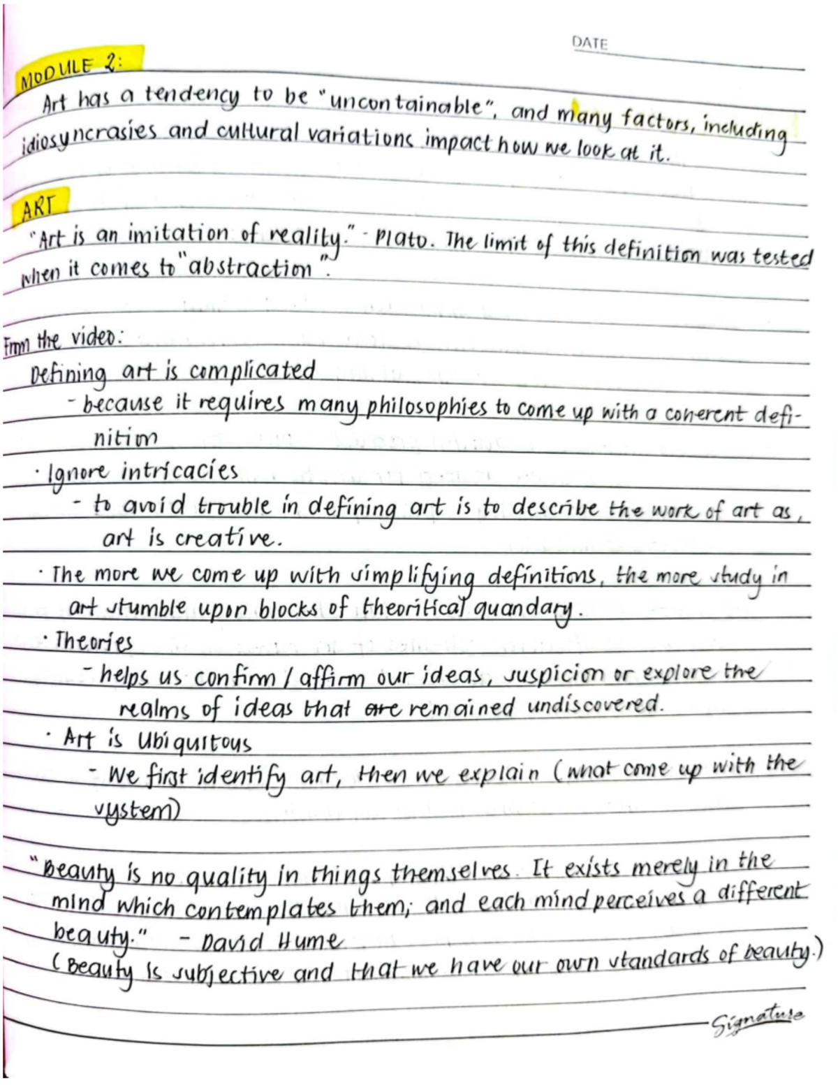 USC GE-ART Module 2 - 5 Notes - Art Appreciation - Studocu