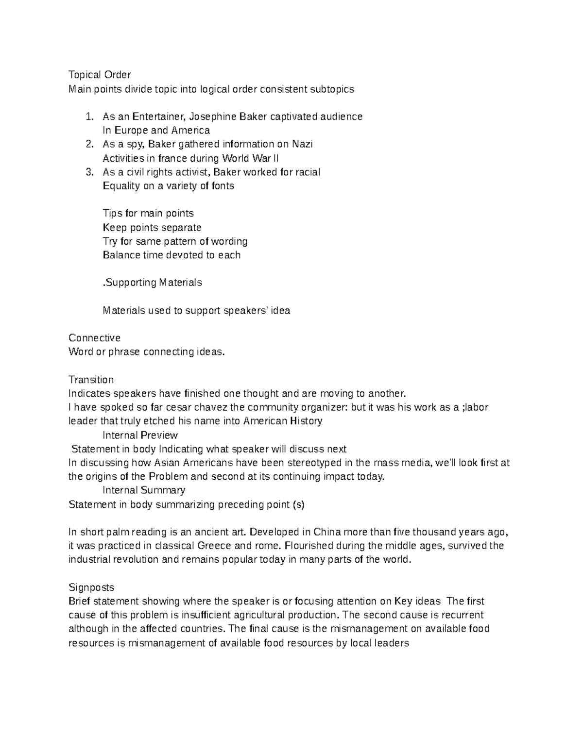 Pspeaking - Google Docs - Topical Order Main points divide topic into ...