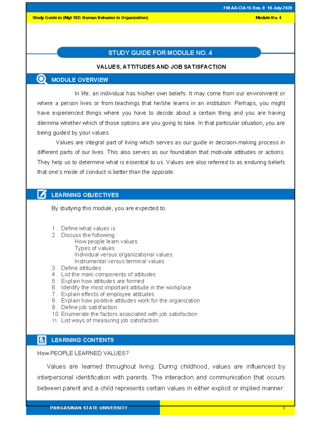 SG4 - okay - STUDY GUIDE FOR MODULE NO. 4 Study Guide in (Mgt 102 ...