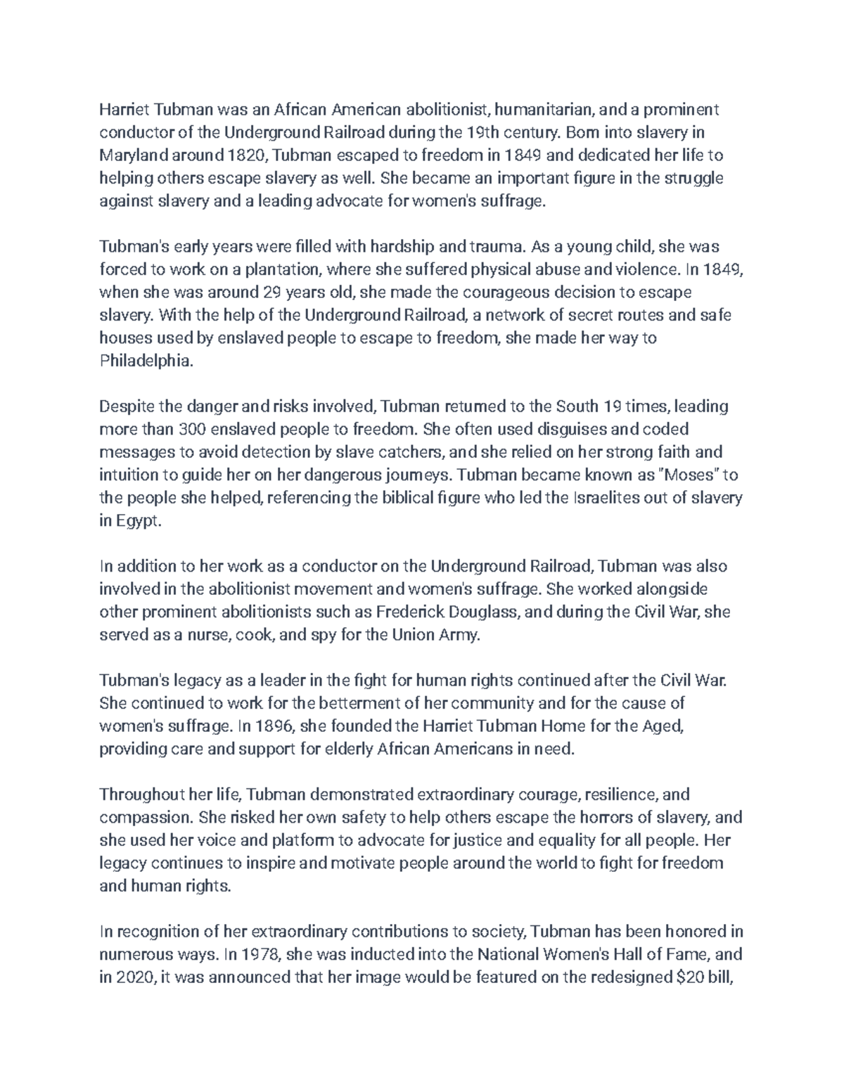 Harriet Tubman - Born into slavery in Maryland around 1820, Tubman ...