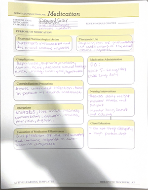 Medication Templates Week 6 - 4125 - Studocu