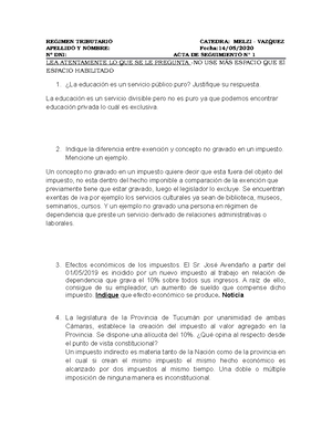 Segundo Parcial Regimen Tributario - SEGUNDO PARCIAL REGIMEN TRIBUTARIO Ley de IVA Clasificación ...