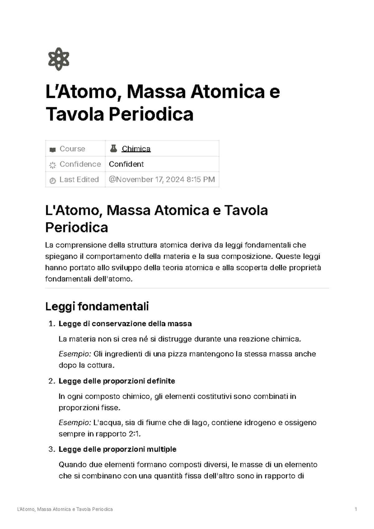 L'Atomo, Massa Atomica e Tavola Periodica - LʼAtomo, Massa Atomica e ...