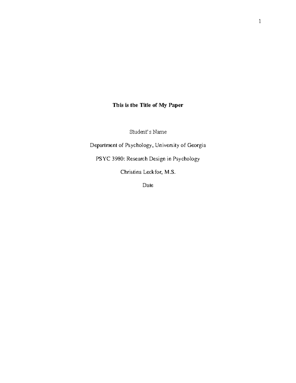 APA Style Research Paper Template - This is the Title of My Paper ...