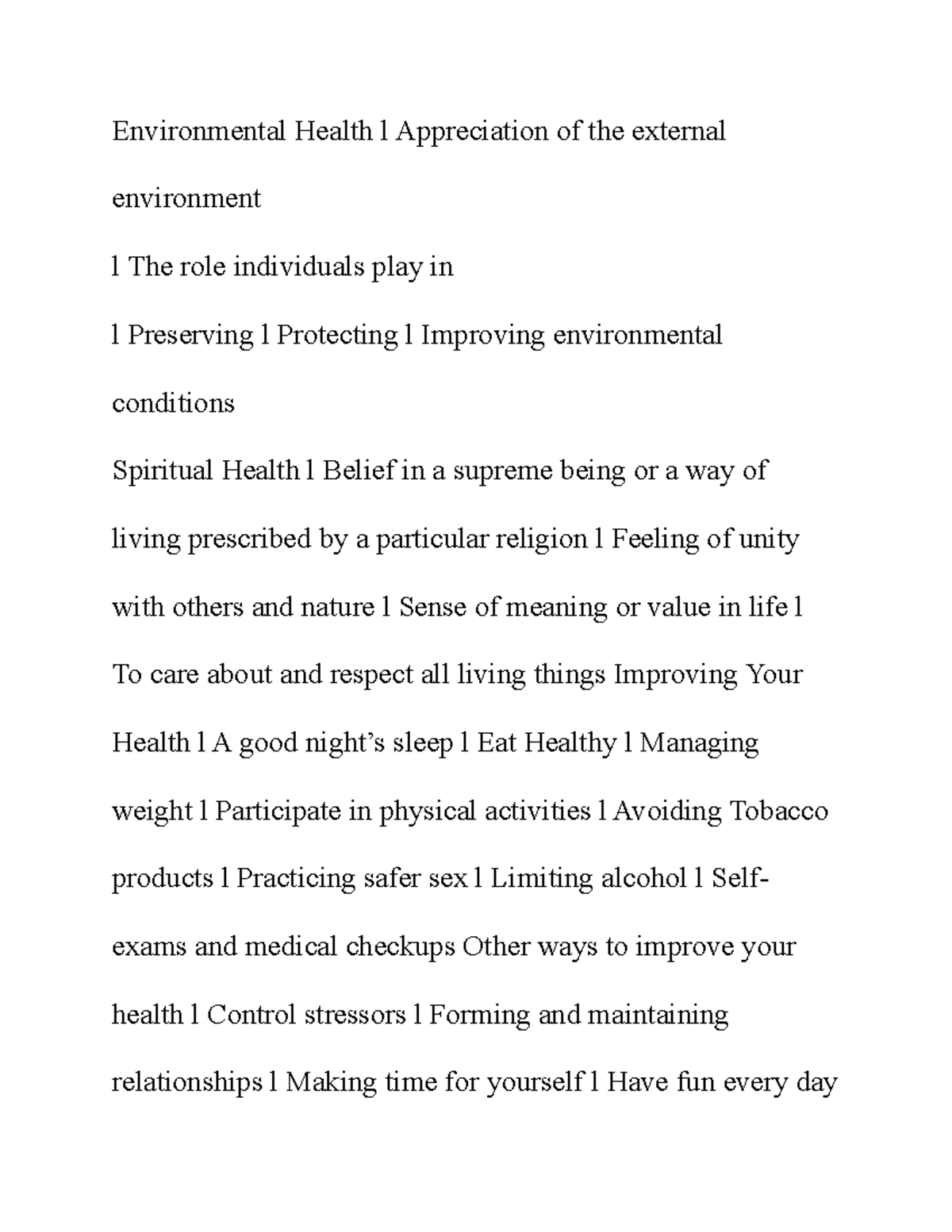 Environmental Health l Appreciation of the external environment - Studocu